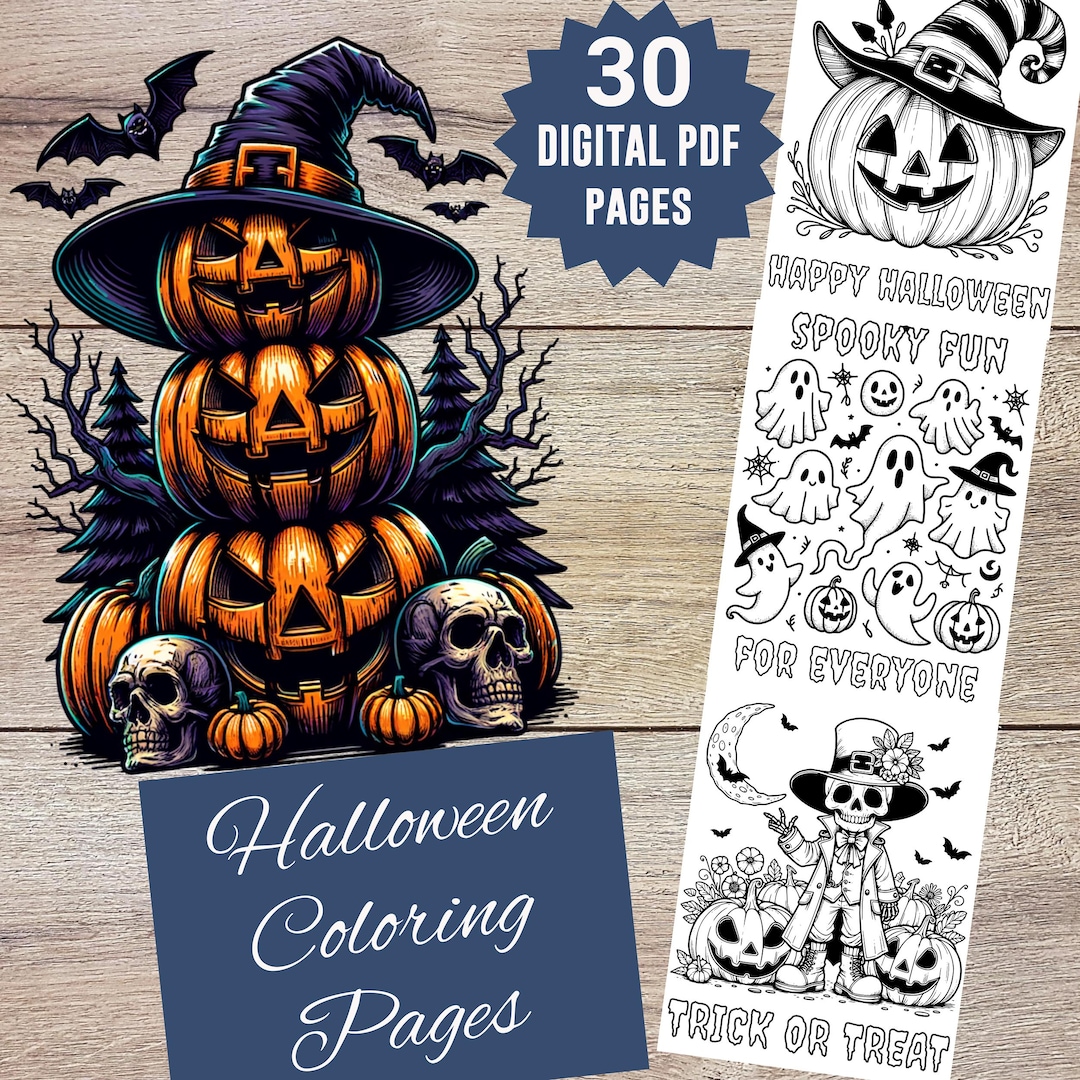 Halloween Coloring Pages for Kids: 30 Printable Designs (PDF Download ...
