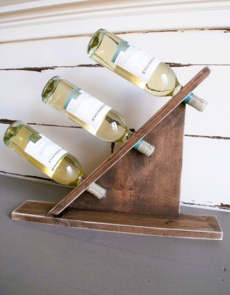 3 Bottle Countertop Wine Rack - Etsy