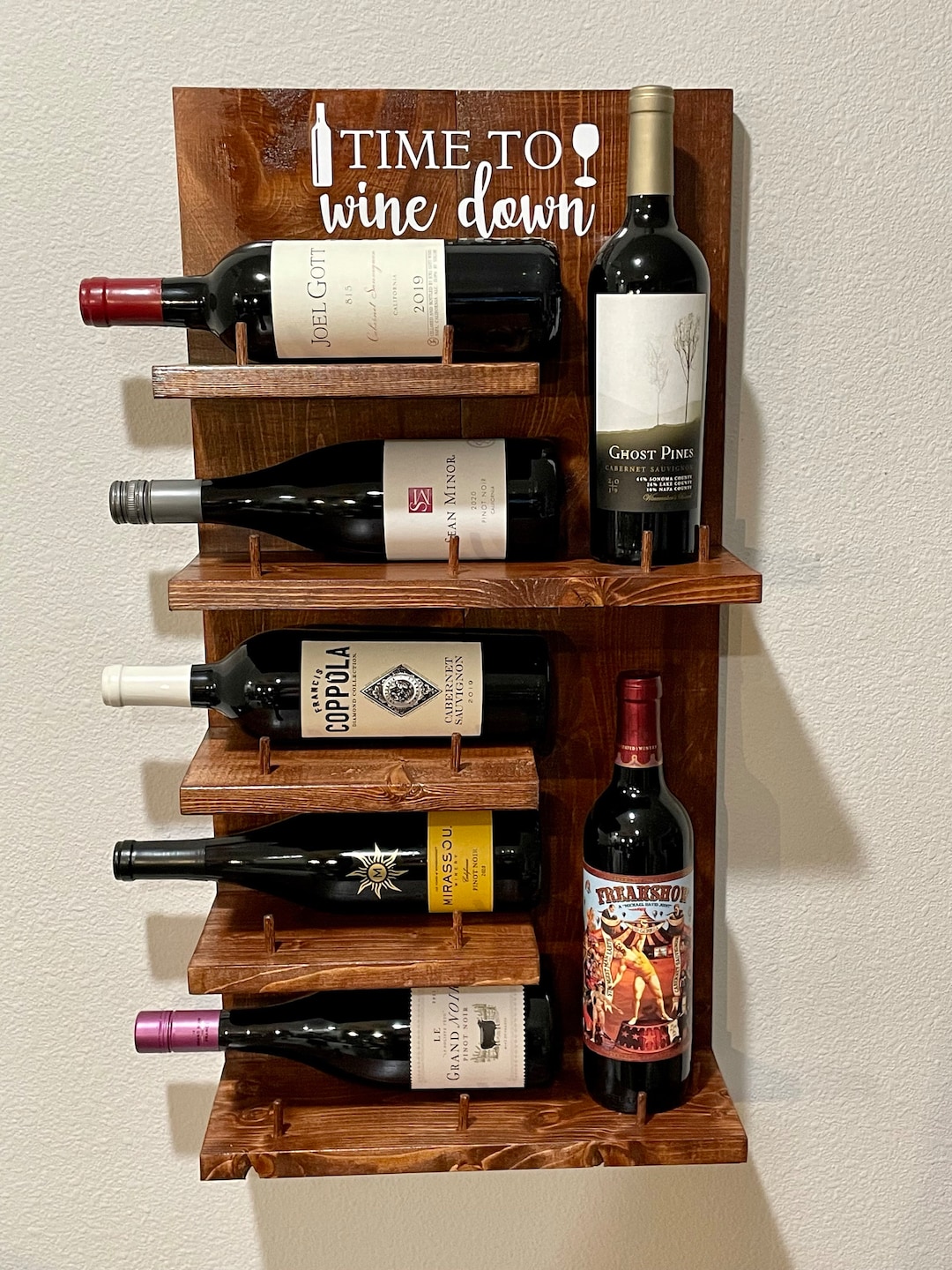 7 Bottle Wine Rack (wall Mounted) - Etsy