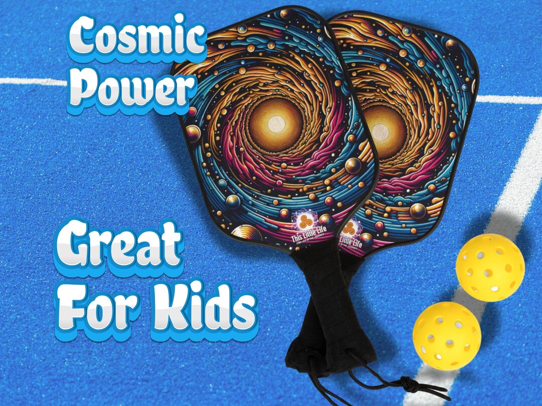 Cosmic Pickleball Kit Beginner and Set With 2 Paddles, Balls, Portable ...
