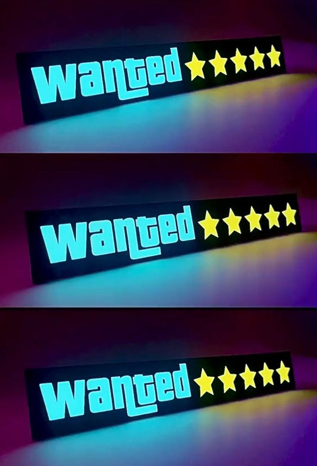 WANTED Car Window Electric LED Panel Sticker / Electric Glowing Led ...