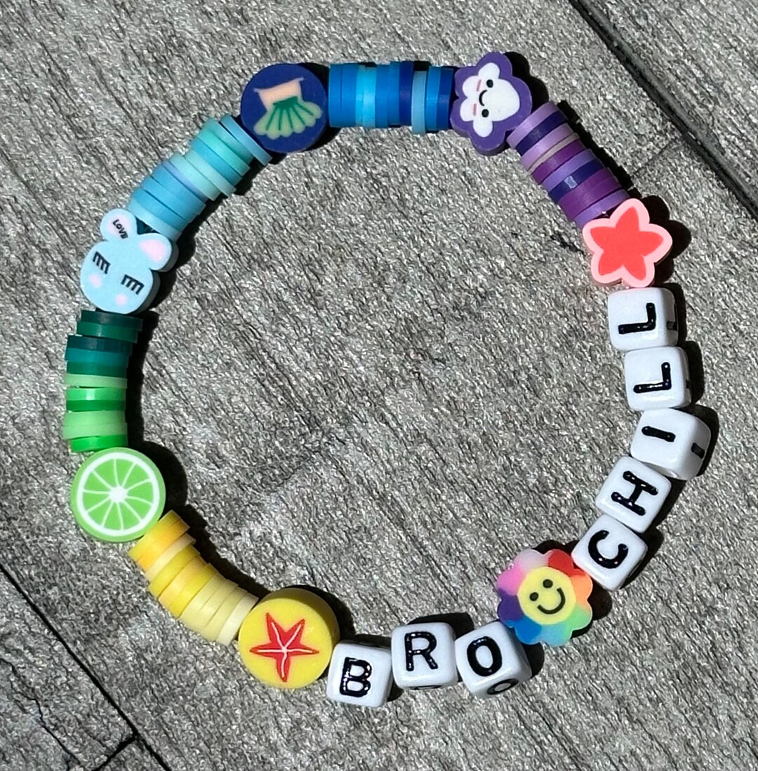 Bro Chill Handmade Colorful Rainbow Cute Girly Pretty Charm Bead ...