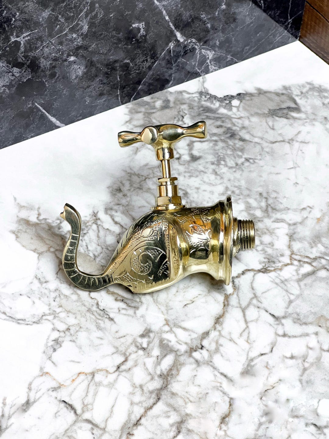 Antique Brass Water Tap - Handmade Morocco Faucet - Vintage Sink Tap ...