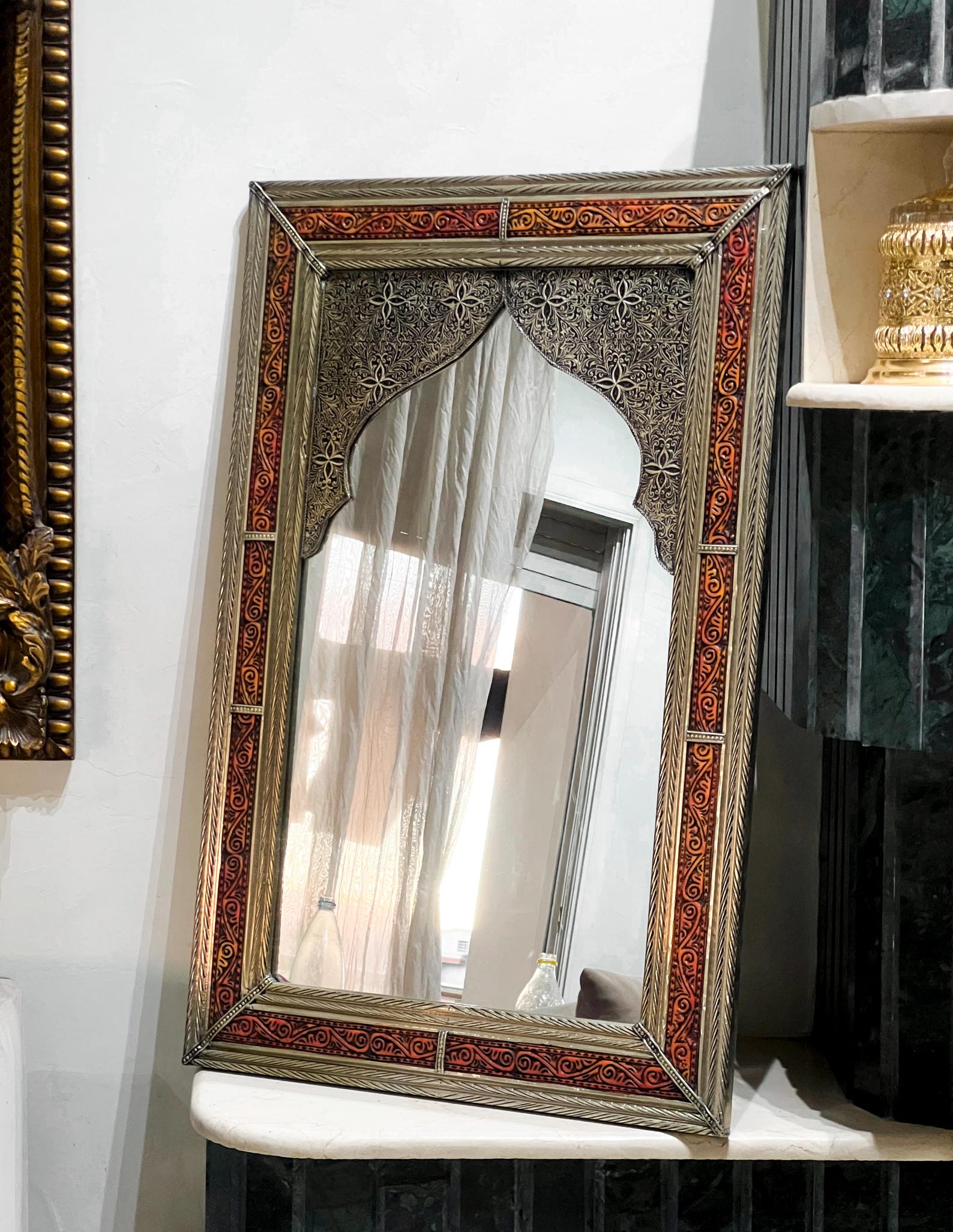 Handmade Arab Style Wall Mirror – Moroccan Arch Mirror for Bathroom ...