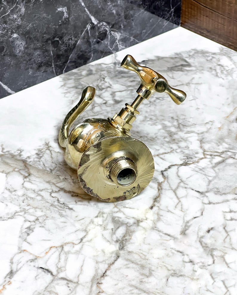 Antique Brass Water Tap - Handmade Morocco Faucet - Vintage Sink Tap ...