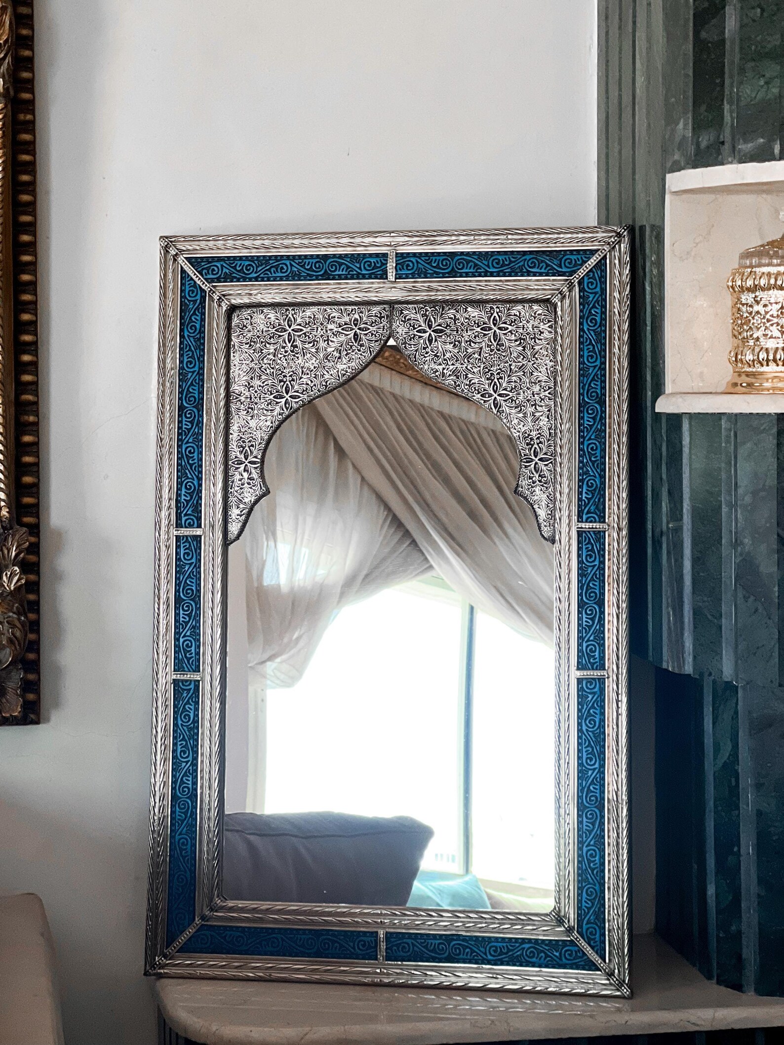 Handmade Arab Style Wall Mirror – Moroccan Arch Mirror for Bathroom ...