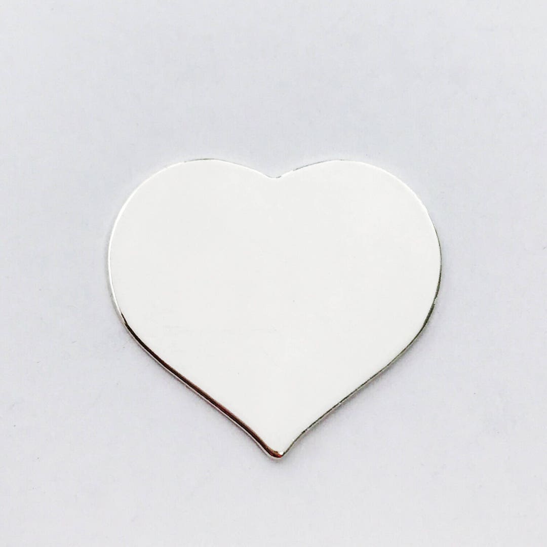 1 Inch Heart - 20 Gauge Sterling Silver Stamping Blank for Hand Stamped ...