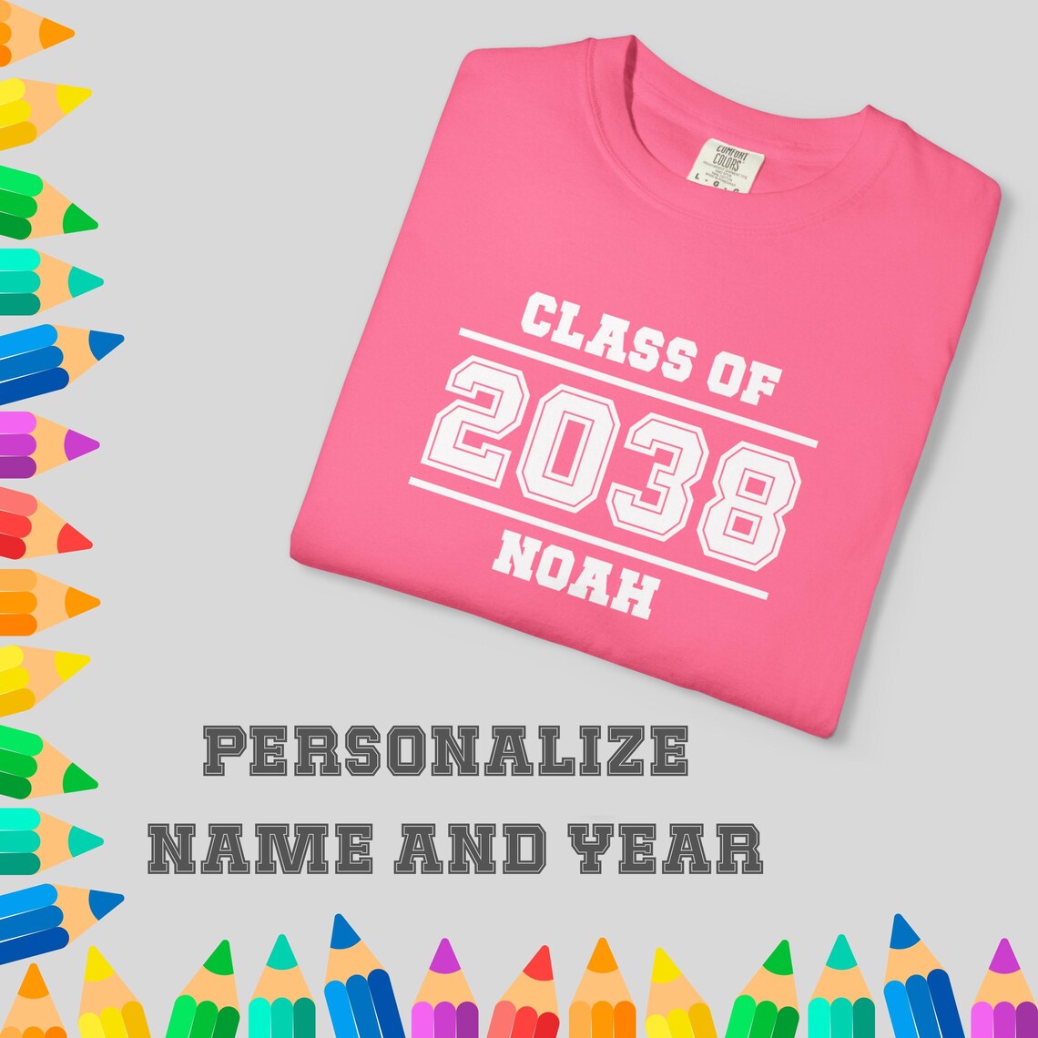 Personalized Class of 2038 Shirt, First Day of Kindergarten T-shirt ...