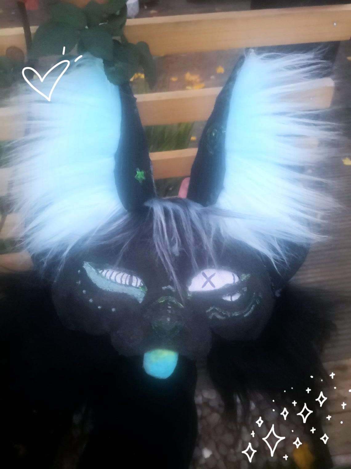 Glow in the Dark Therian Cat Mask – Cosplay Furry Gear, Removable ...