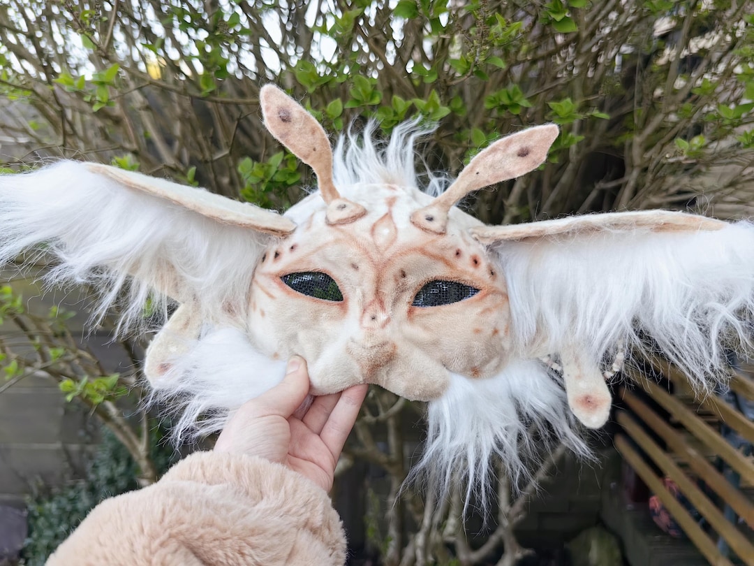 Cat Moth Therian Mask Mythical Feline Otherkin Felted Cosplay Mask ...