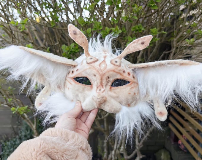Cat Moth Therian Mask Mythical Feline Otherkin Felted Cosplay Mask ...