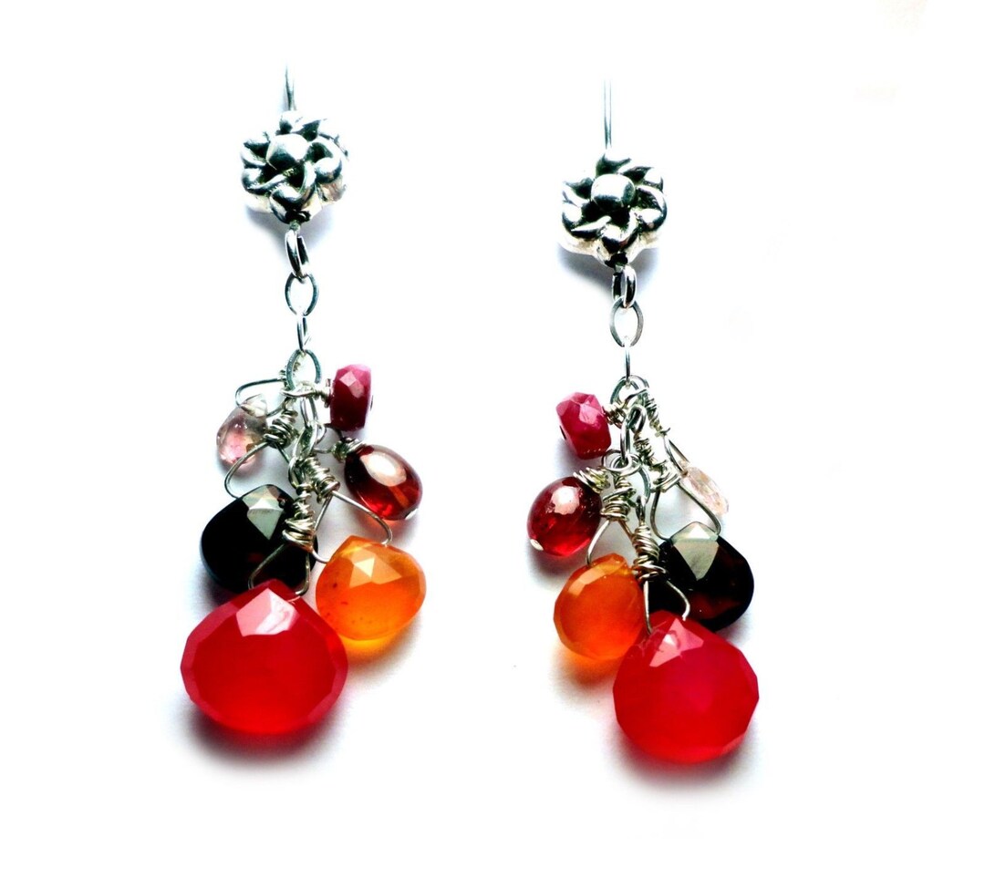 SPRING BLOSSOMS Ruby Spinel Chalcedony Garnet Carnelian Tourmaline ...