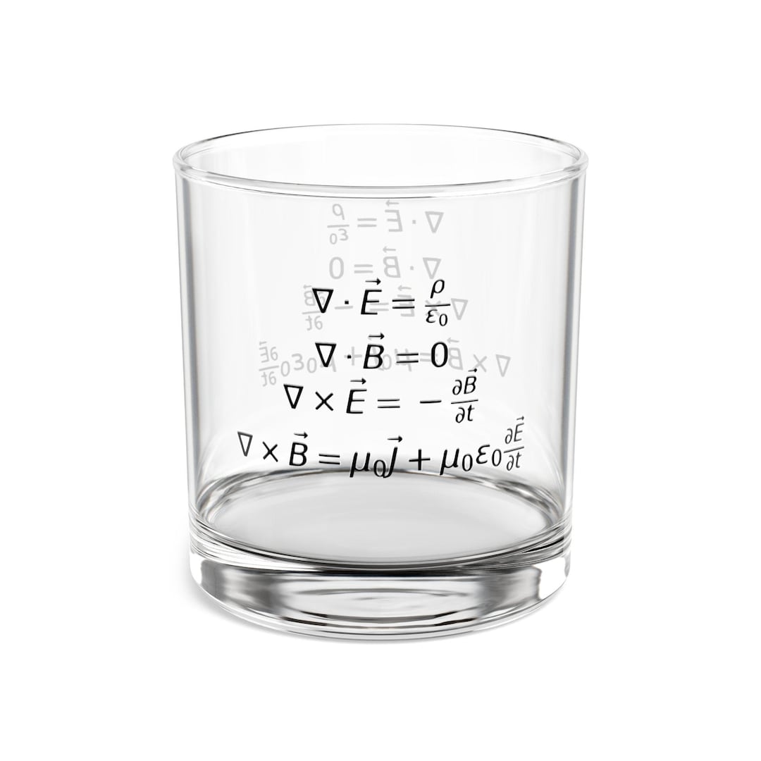 Maxwell's Equations Whiskey Glass, Math Equation Glass, Physics Teacher ...