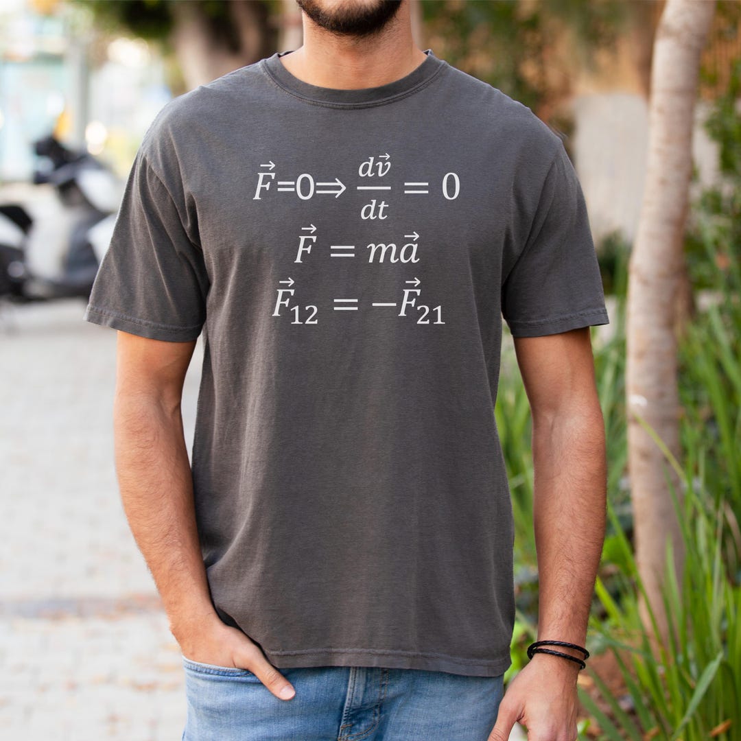 Newton's Laws Equation T-shirt, Math Equation T-shirts, Physics Teacher ...