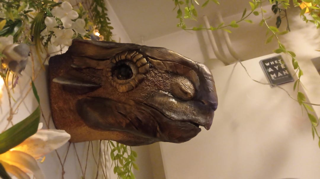 Handmade Ankylosaurus Dinosaur Decor - Bust Sculpture Hanging Wall ...