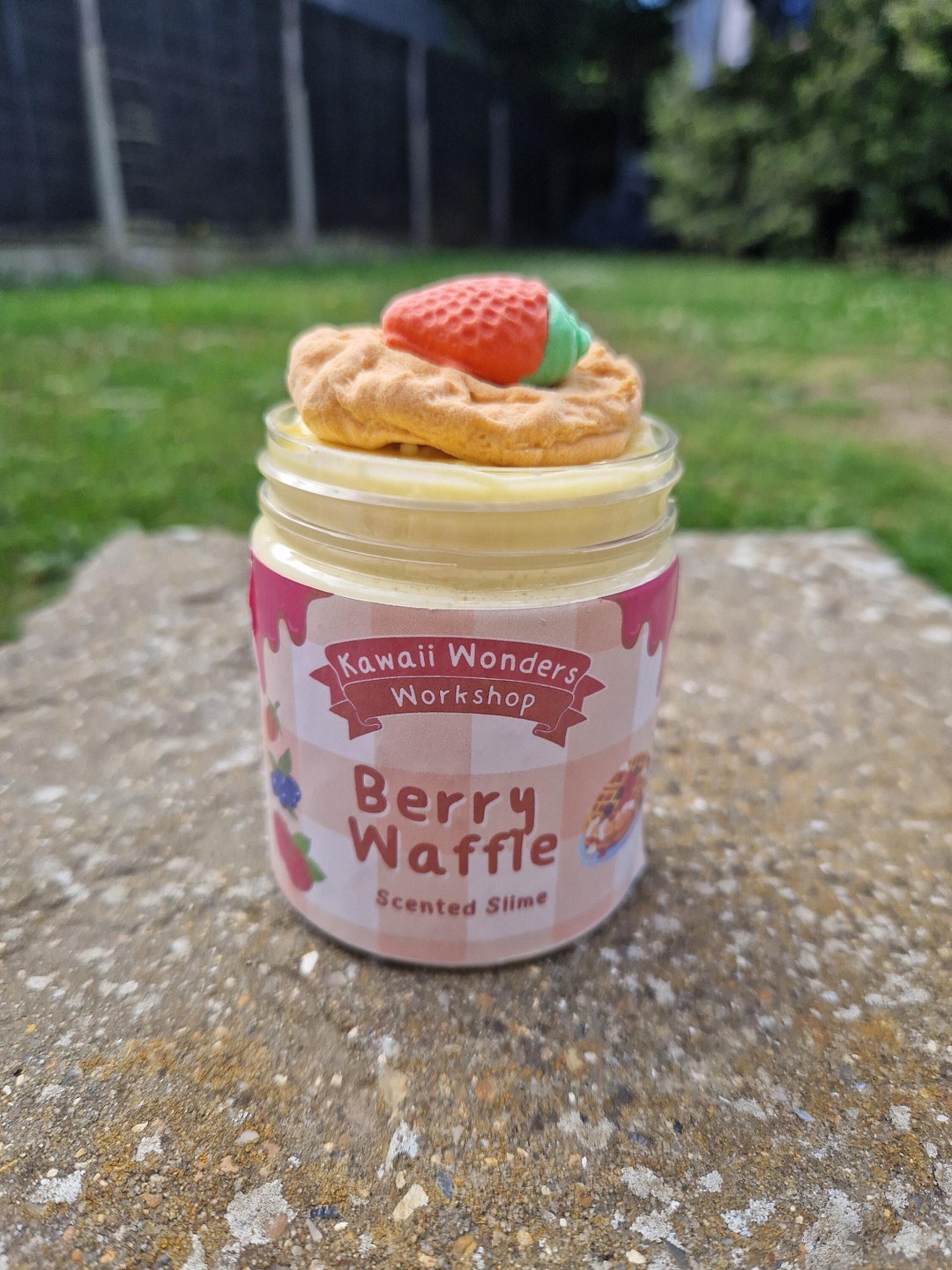 6oz Berry Waffle Clay Slime - Handmade Slime With Clay Waffle, Highly ...