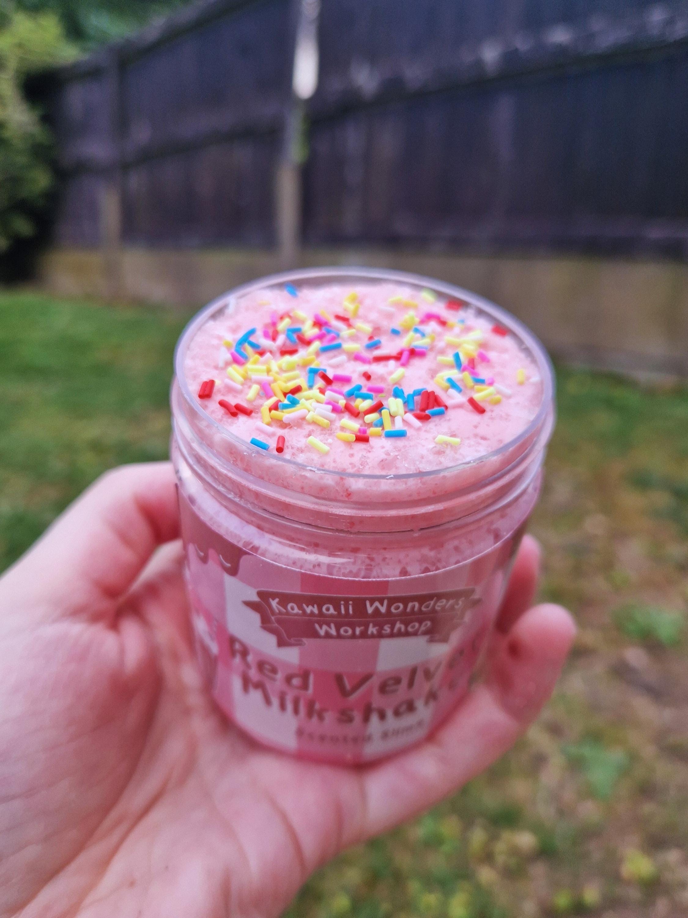 6oz Red Velvet Milkshake Snow Slime - Fluffy Handmade Snow Slime ...