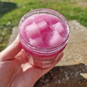 6oz Raspberry Ripple Slime - Clear Handmade Slime With Foam Cubes ...