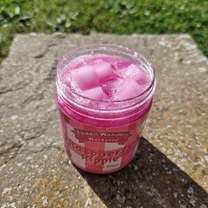 6oz Raspberry Ripple Slime - Clear Handmade Slime With Foam Cubes ...