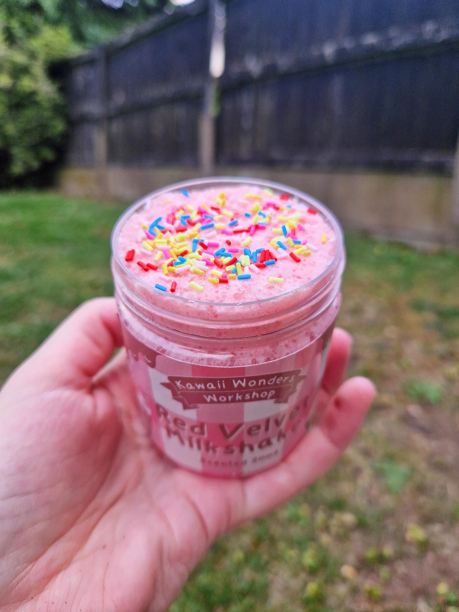 6oz Red Velvet Milkshake Snow Slime - Fluffy Handmade Snow Slime ...