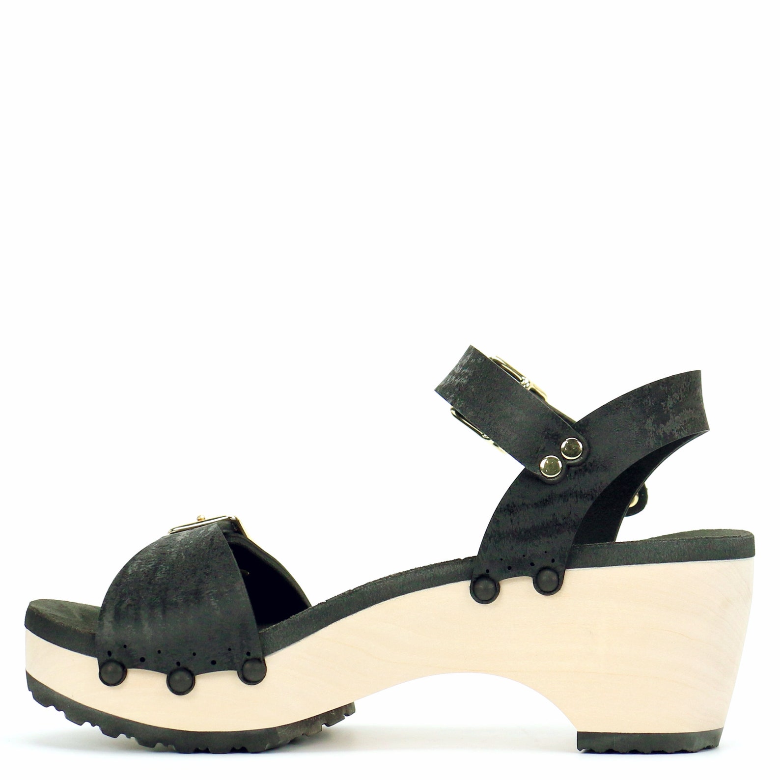 Black Mid Ankle Clog Sandals Black Ankle Strap With Buckle - Etsy