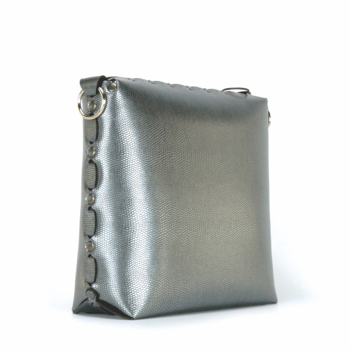 Pewter Medium Crossbody Bag Personalized Handbag Vegan | Etsy