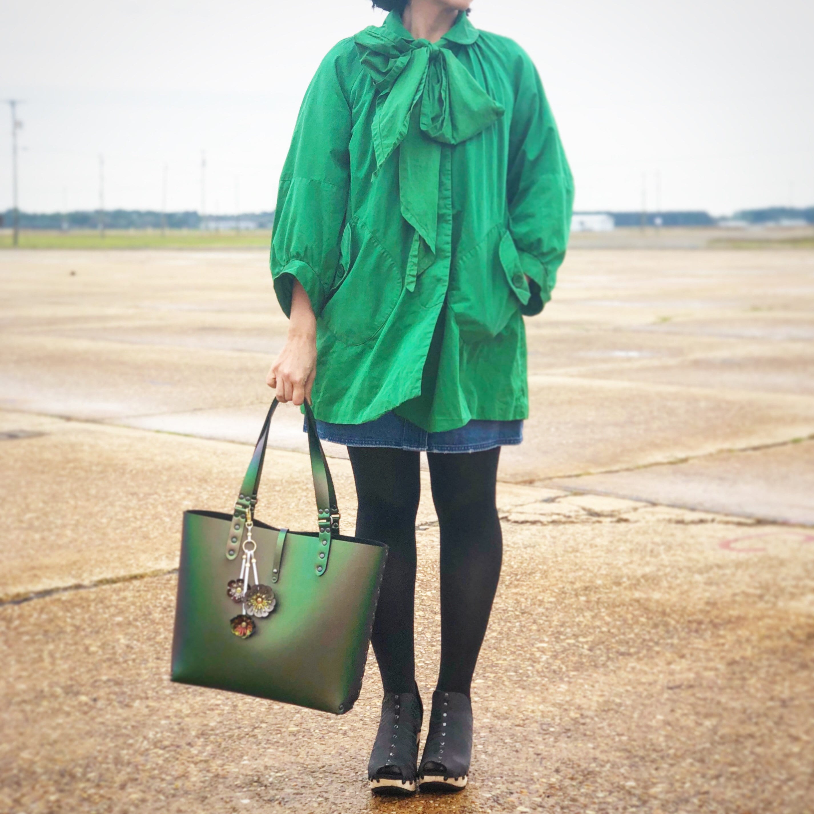 Emerald Tote Bag | Emerald Green Iridescent Tote | Vegan Tote Bag ...