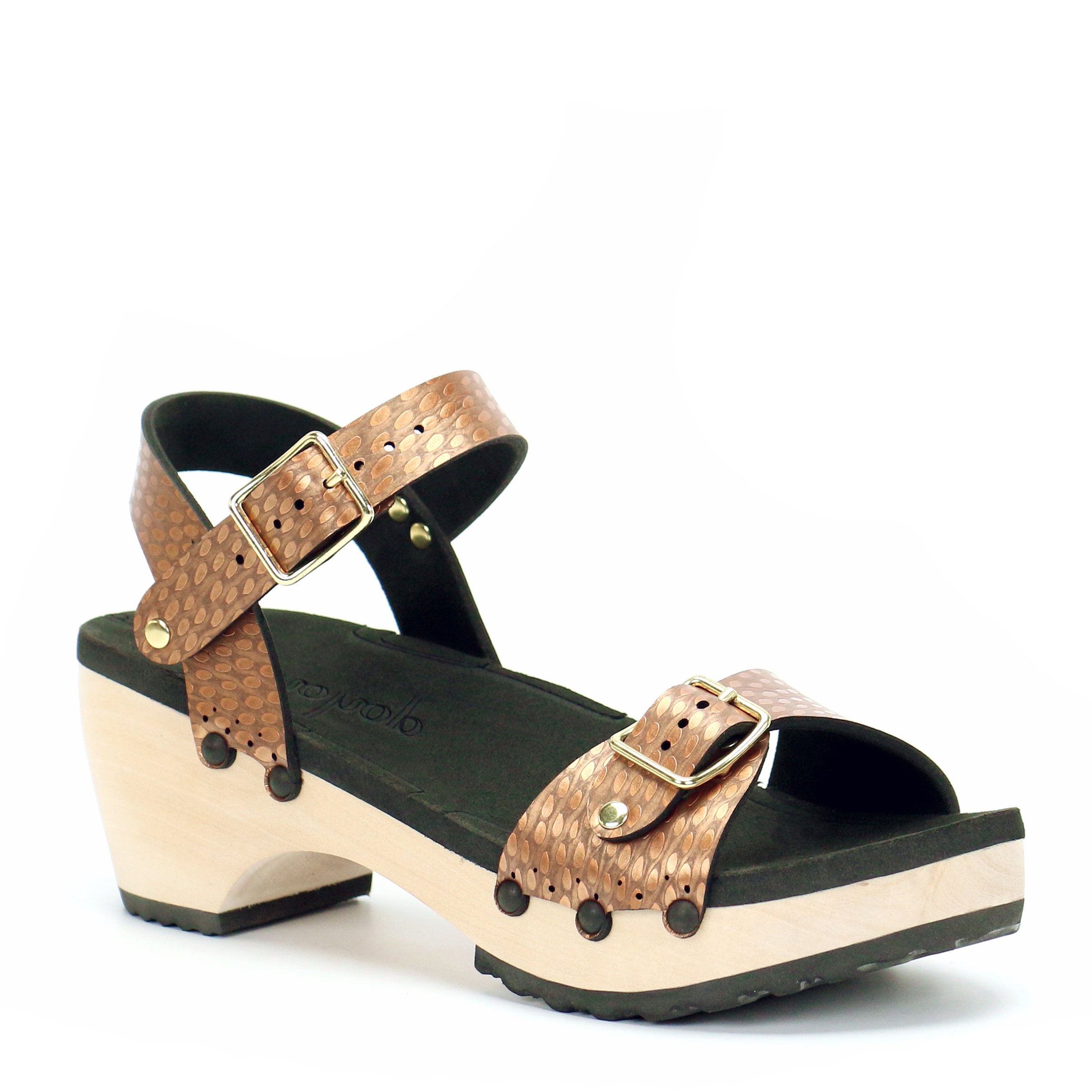 Copper Mid Ankle Clog Sandals Copper Ankle Strap Clog With | Etsy