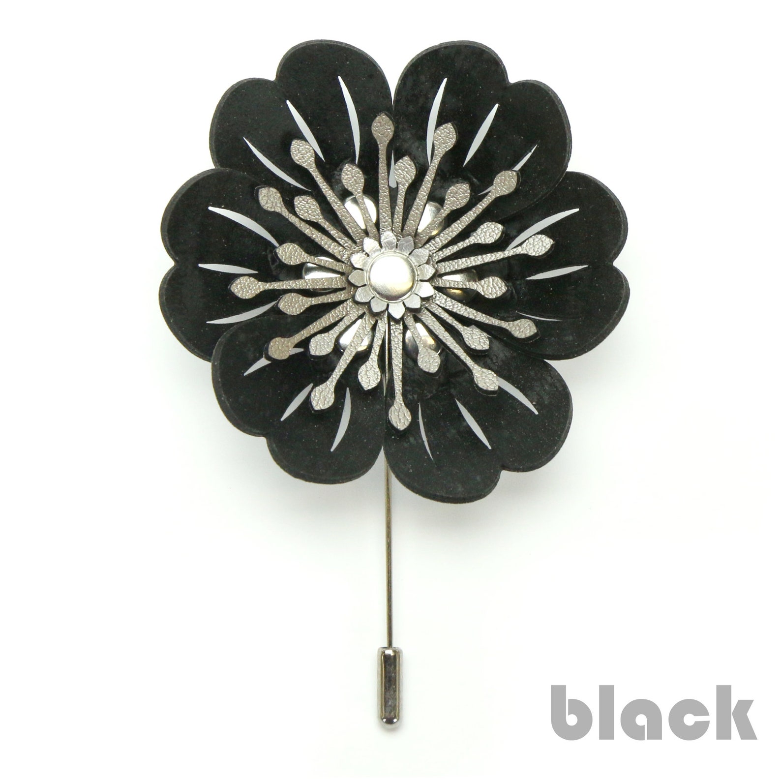 Flower Pin, Flower Stick Pin, Flower Brooch, Vegan Flower Brooch, Faux ...