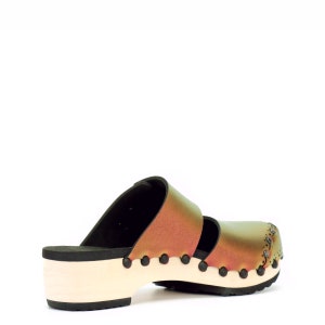 Ruby Low Clog Closed Toe Mule Red Iridescent Mule Clog - Etsy