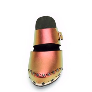 Ruby Low Clog Closed Toe Mule Red Iridescent Mule Clog - Etsy