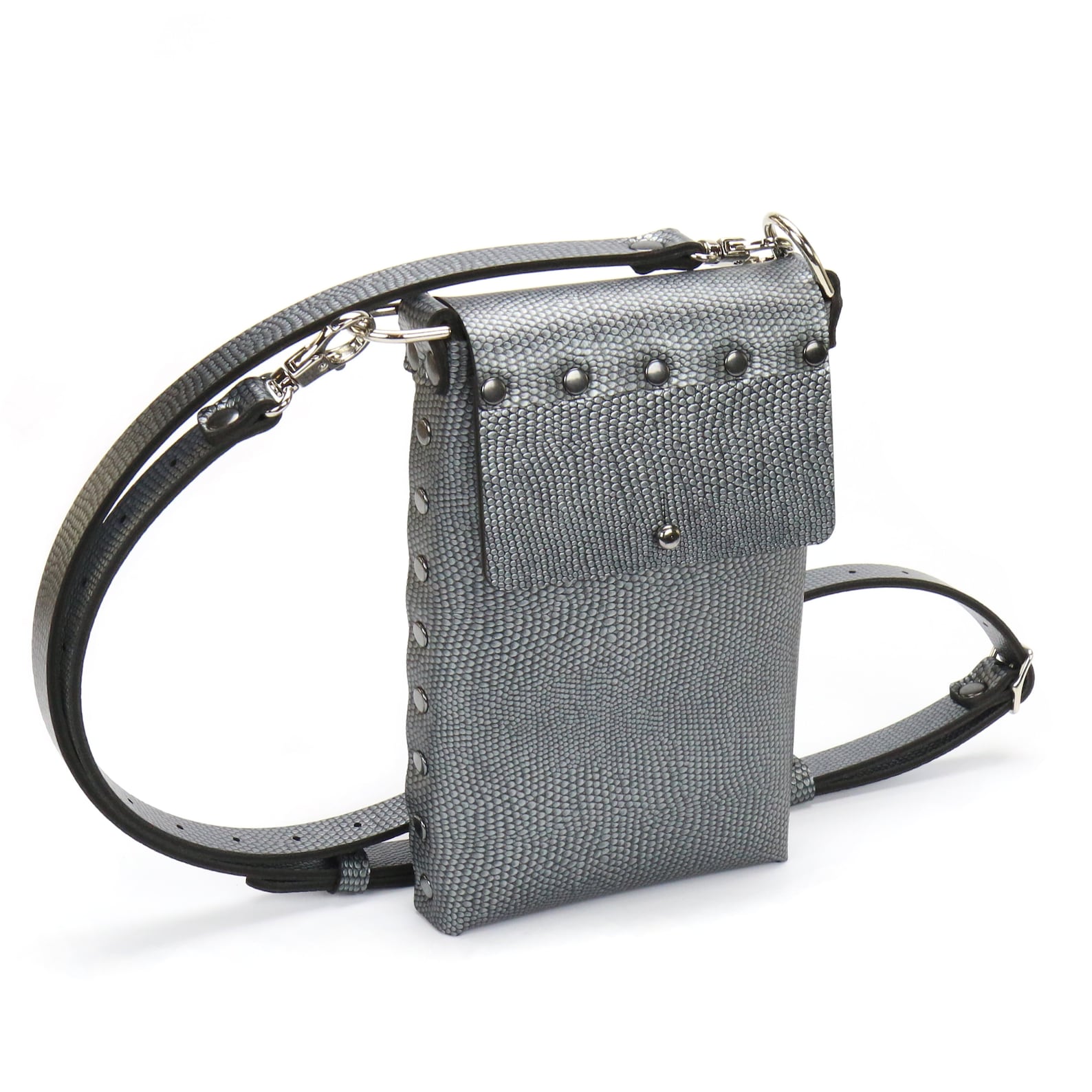 Pewter Mobile Bag | Dark Silver Cell Phone and Travel Bag | Vegan Bag ...