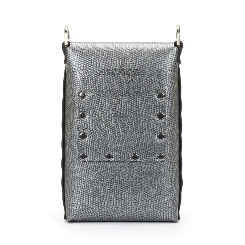 Pewter Mobile Bag | Dark Silver Cell Phone and Travel Bag | Vegan Bag ...