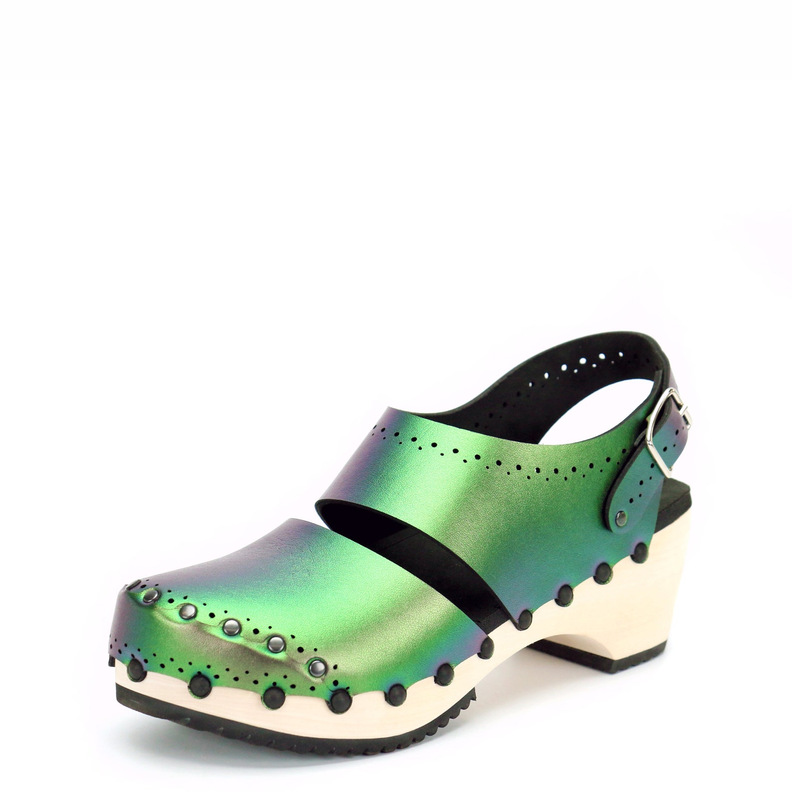 Green Iridescent Slingbacks Emerald Vegan Leather Slingbacks | Etsy