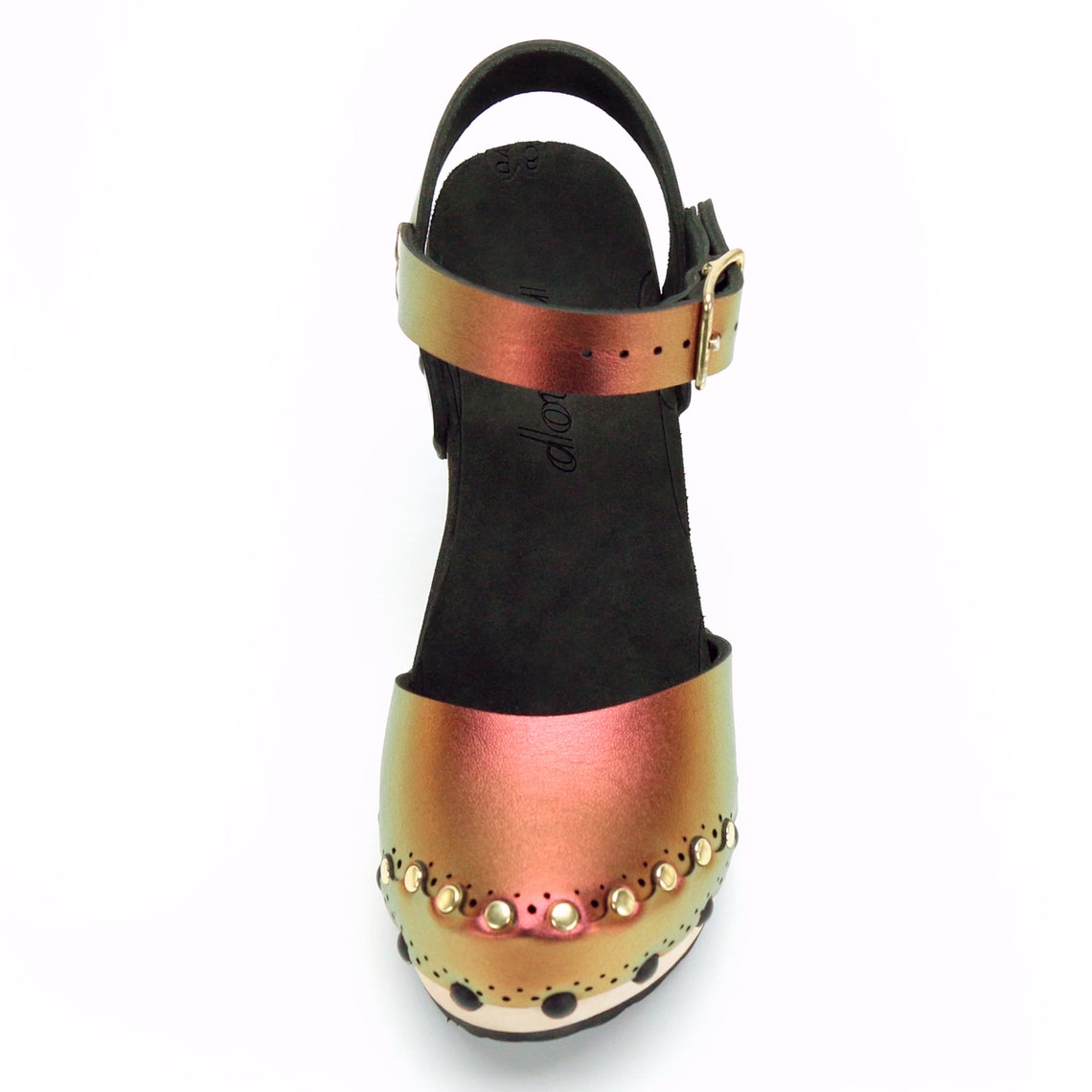 Ruby High Heel Clogs, Closed Toe Clogs, Vegan Leather High Heels, Ankle ...