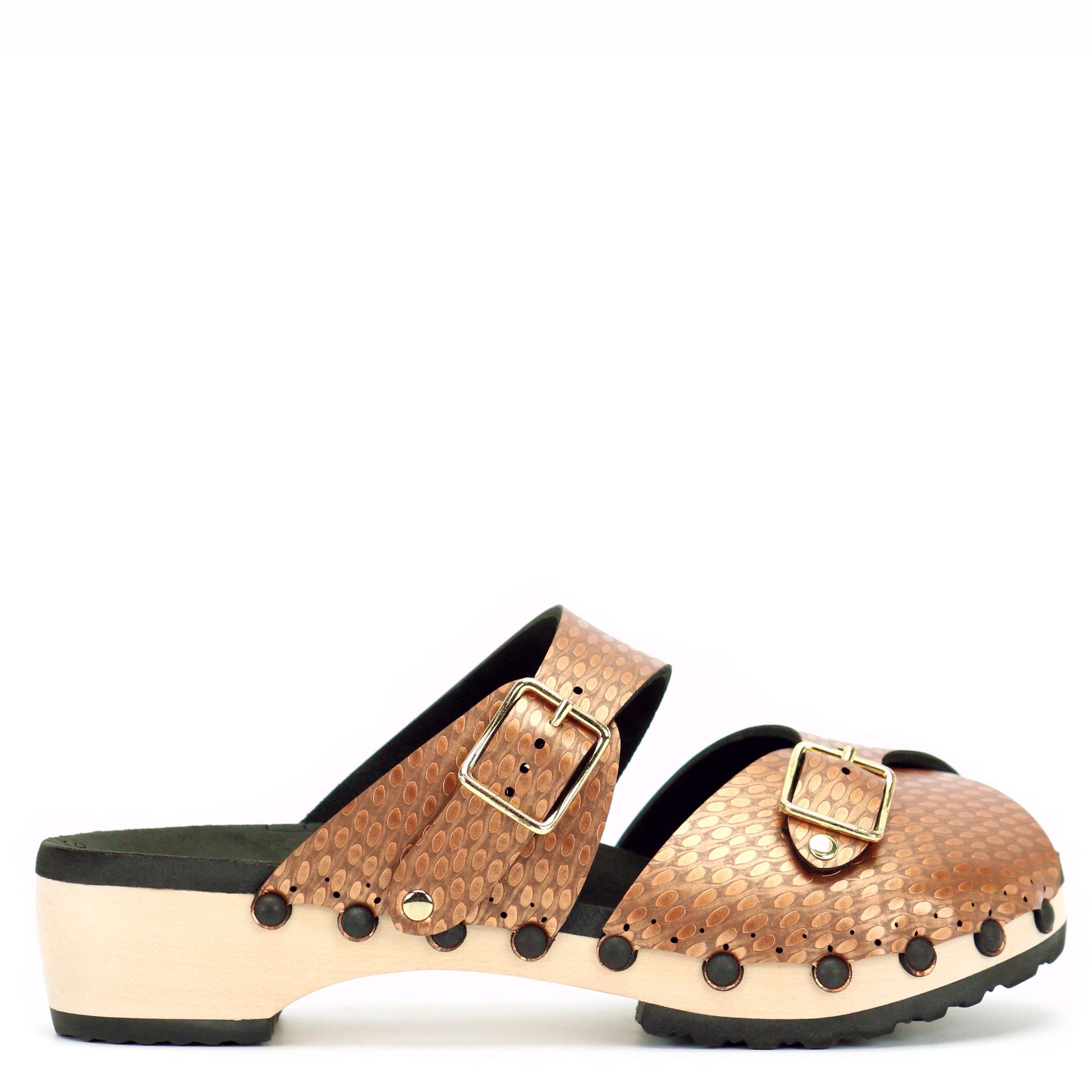 Copper Peep Toe Clogs Copper Peep Toe Mules Handmade Clogs | Etsy