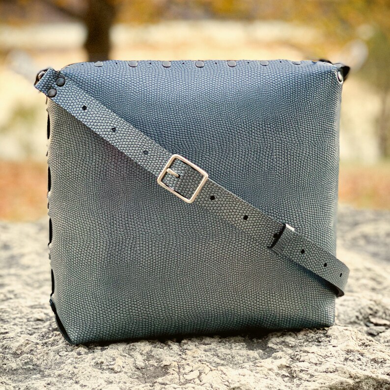 Pewter Medium Crossbody Bag Personalized Handbag Vegan - Etsy