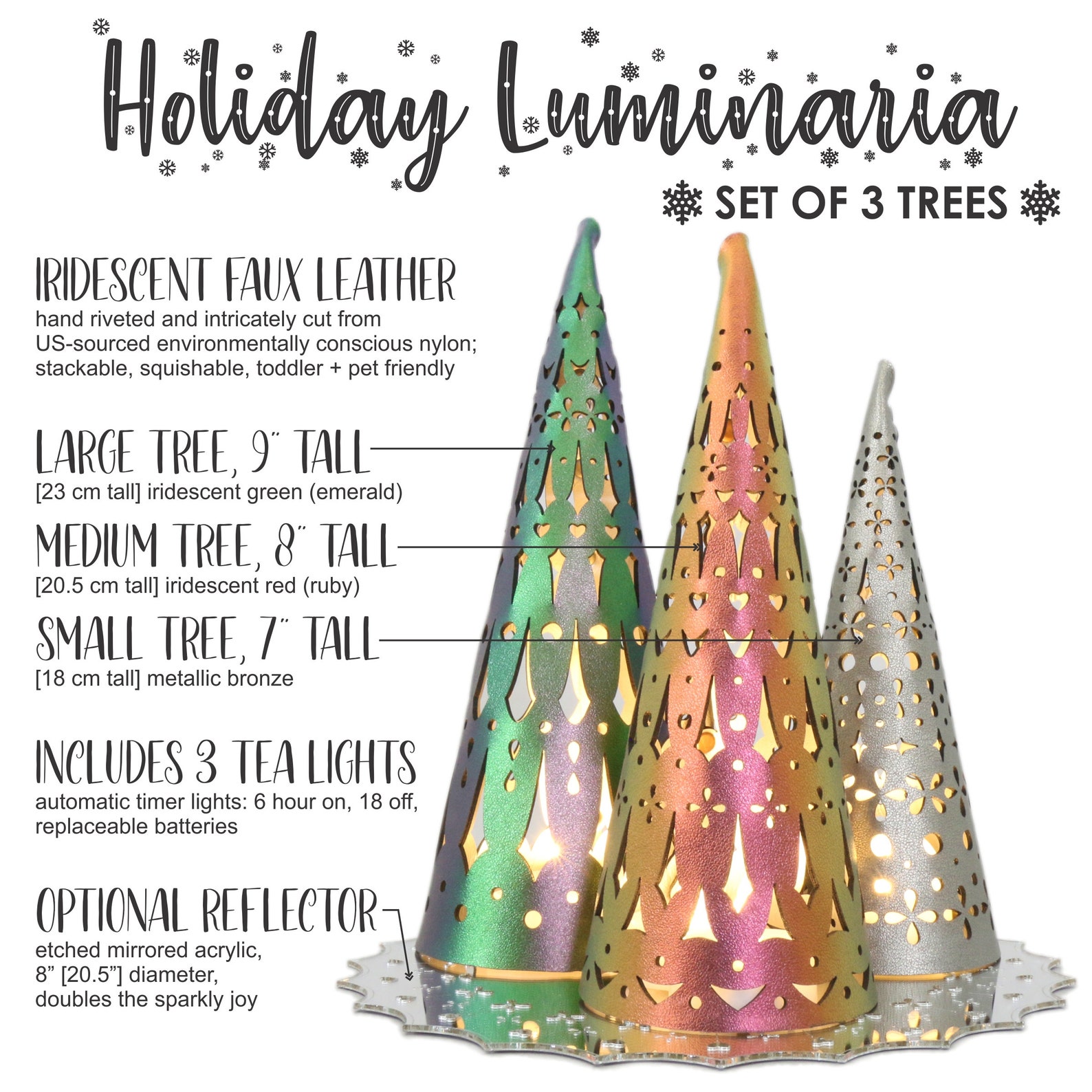 Holiday Tree Light Decorations Christmas Luminaria Holiday - Etsy