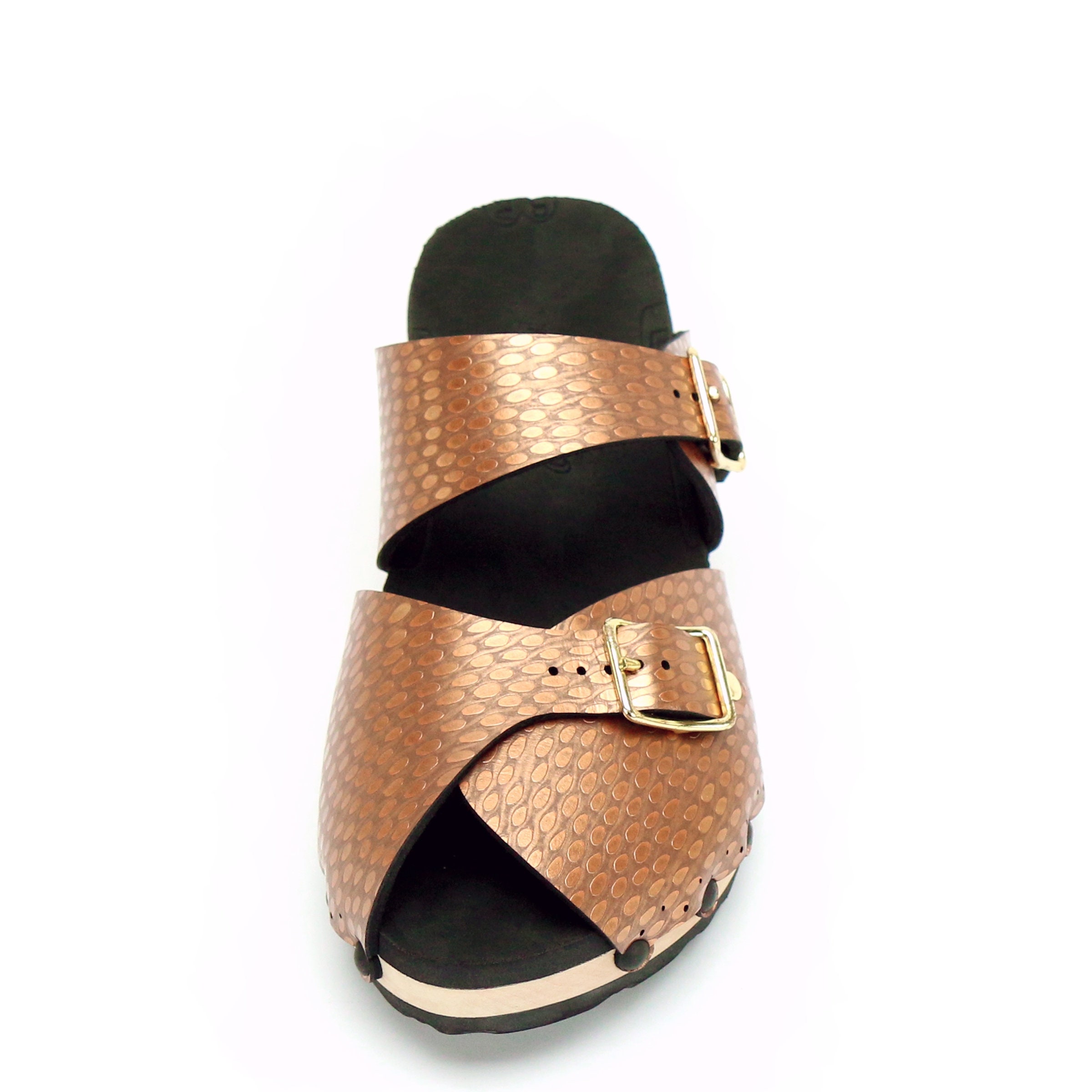 Copper Peep Toe Clogs Copper Peep Toe Mules Handmade Clogs | Etsy