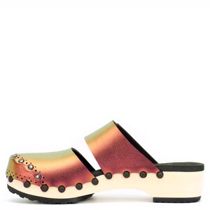 Ruby Low Clog Closed Toe Mule Red Iridescent Mule Clog - Etsy