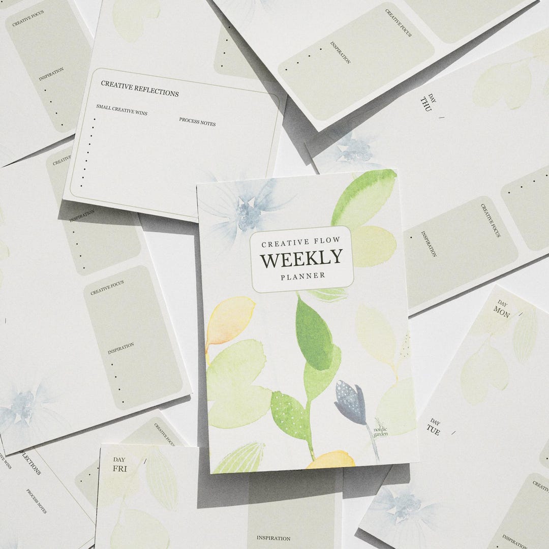 Botanical Printable Weekly Planner for Creative Flow, Undated Floral ...