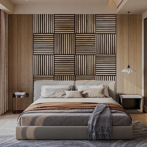 Oak Wooden Slats, Wall Panels, Premium Solid Oak Wall Panel 50x50 ...