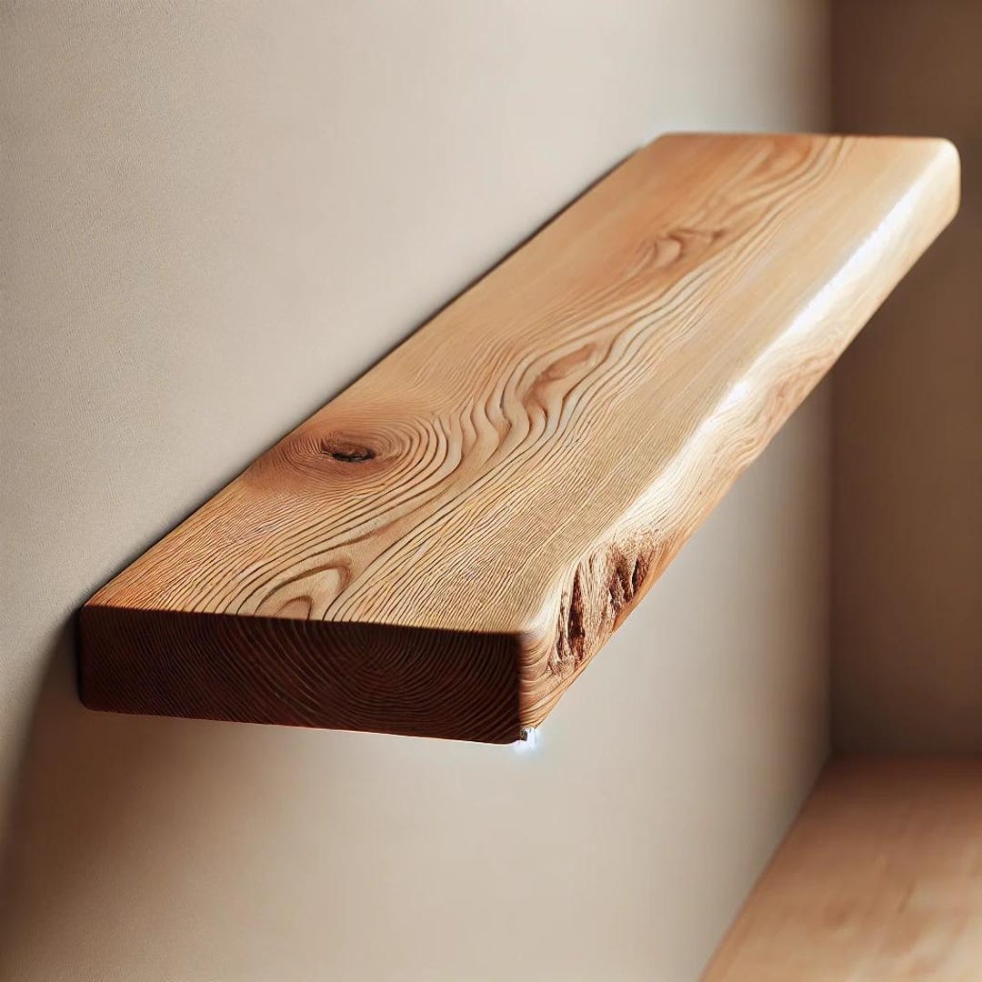 Hanging Rustical Oak Shelf, Floating Oak Shelf, Solid Oak Shelf ...