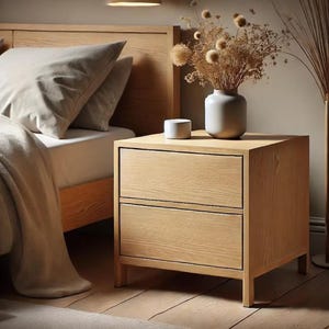 Oak Bedside Table, Solid Oak Nightstand, Night Stand, Nachttisch Aus Eiche, Nachttisch Aus ...