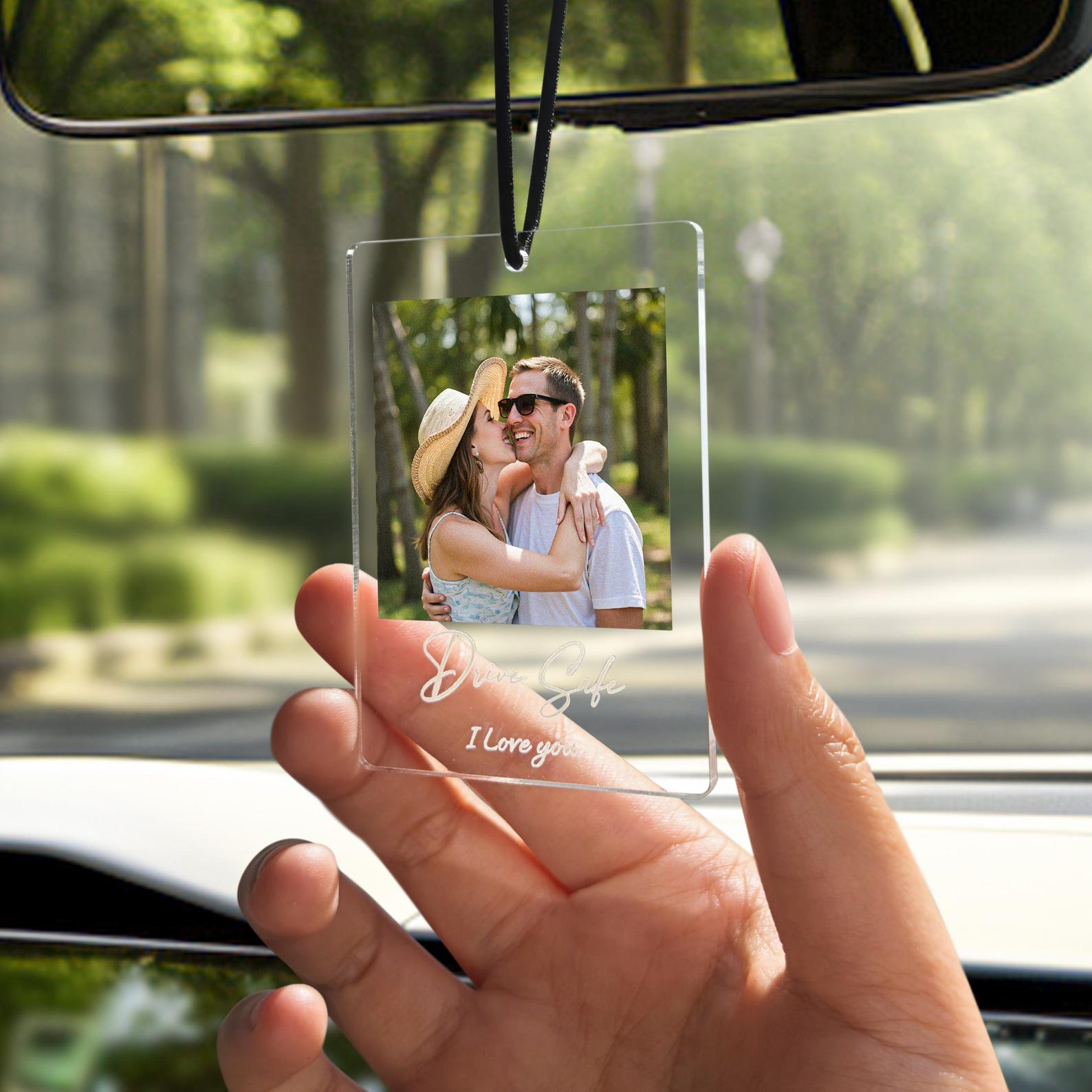 Custom Photo Car Mirror Tag, Custom Car Photo Hanger, Personalized ...