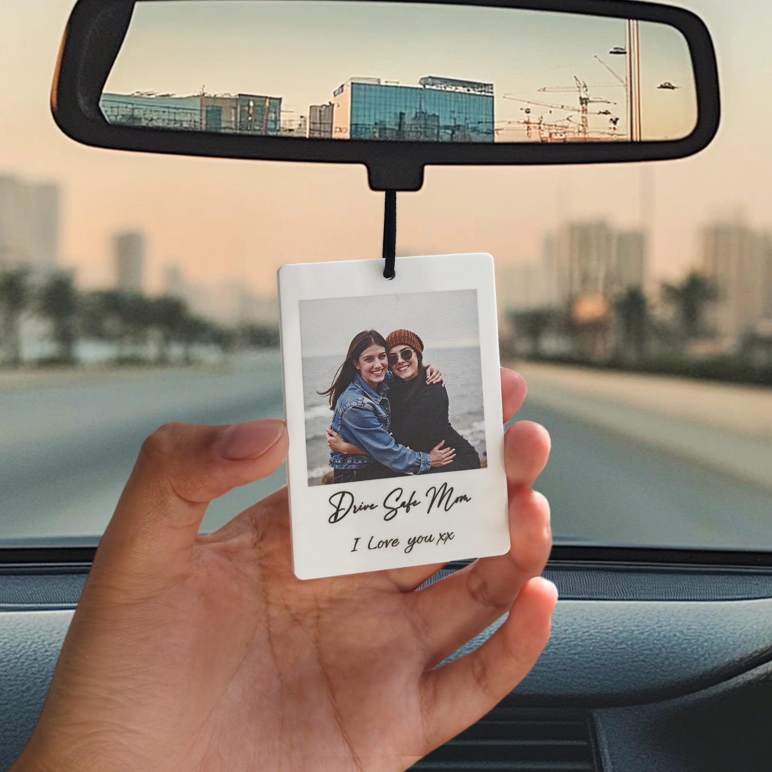 Custom Photo Car Mirror Tag, Custom Car Photo Hanger, Personalized ...