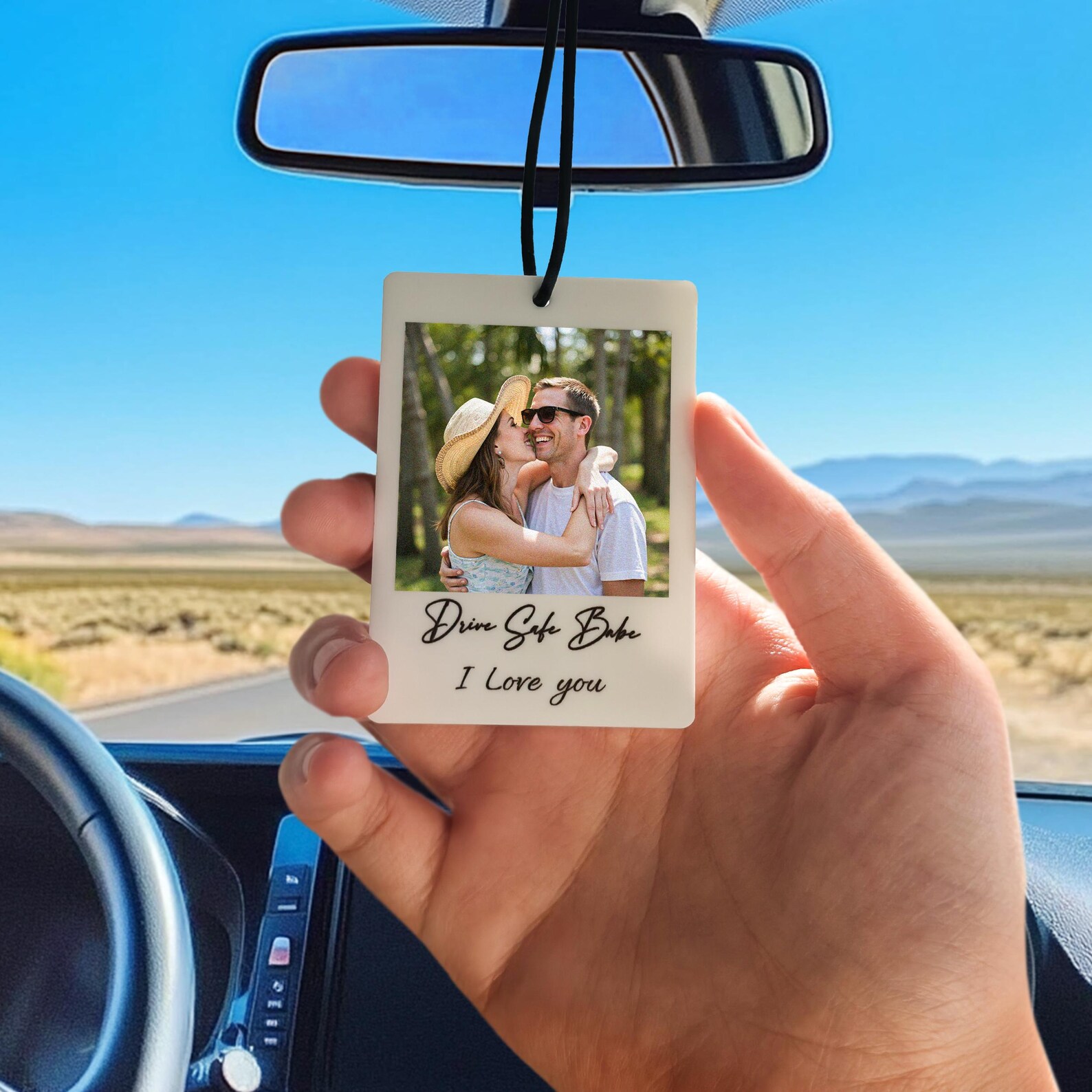 Custom Photo Car Mirror Tag, Custom Car Photo Hanger, Personalized ...