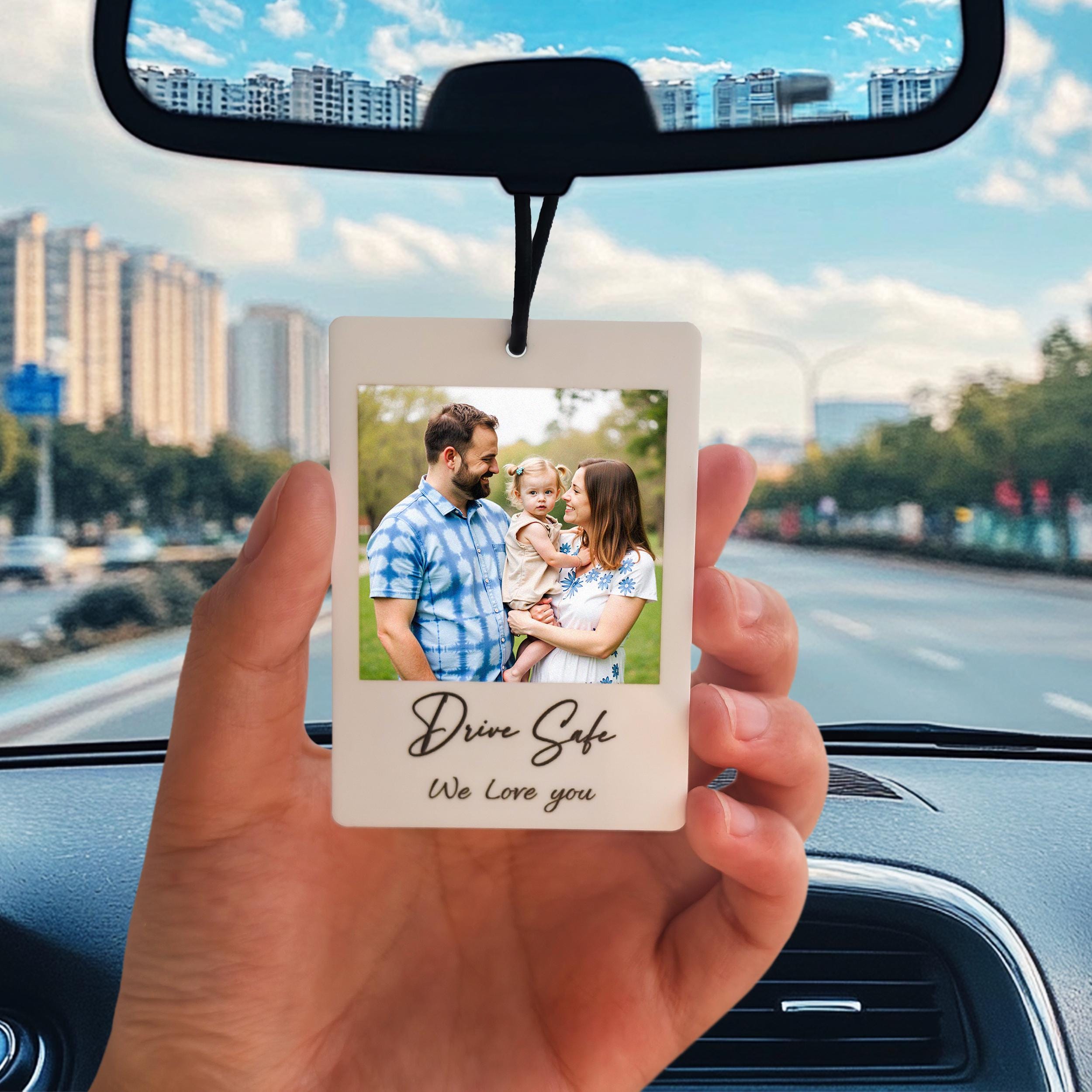 Custom Photo Car Mirror Tag, Custom Car Photo Hanger, Personalized ...
