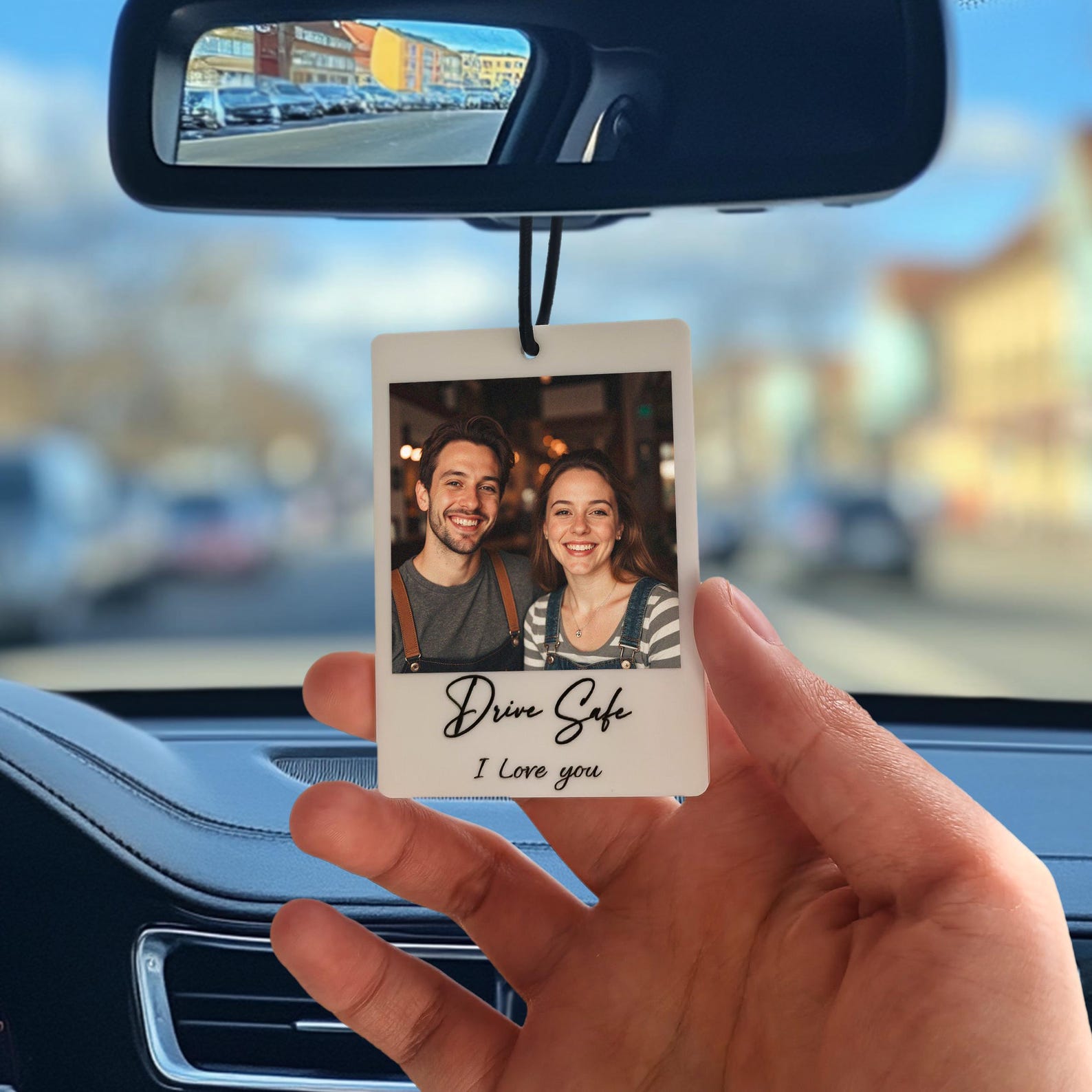 Custom Photo Car Mirror Tag, Custom Car Photo Hanger, Personalized ...