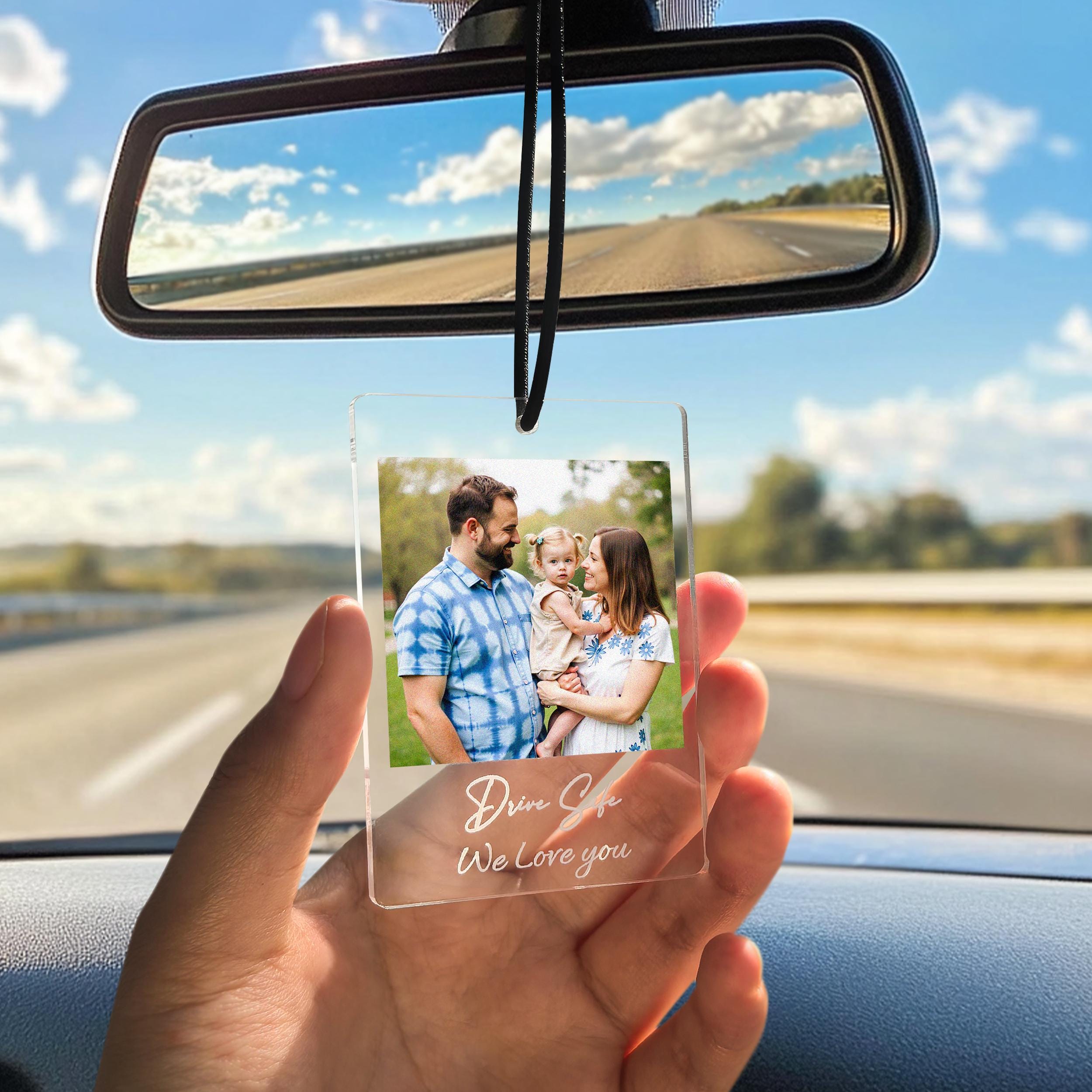 Custom Photo Car Mirror Tag, Custom Car Photo Hanger, Personalized ...